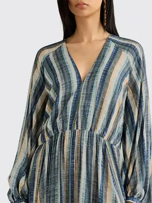 Momoni Striped Viscose Maxi Dress