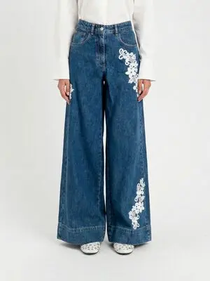 TWINSET Flared Jeans With Embroidery - Denim
