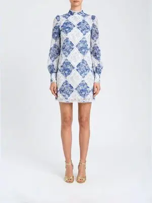 TWINSET Floral Raffia Dress - Blue
