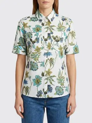 FAY Floral Print Cotton Shirt