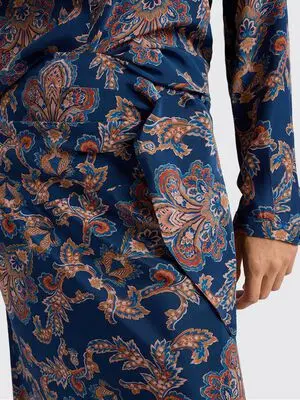 Momoni Long Silk Paisley Skirt