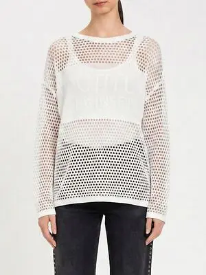 TWINSET Mesh Top With Logo - White