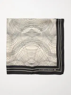 Elisabetta Franchi Printed Silk Scarf - Black