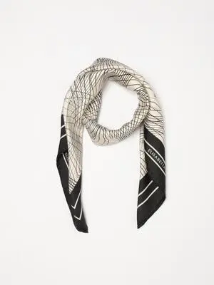 Elisabetta Franchi Printed Silk Scarf - Black