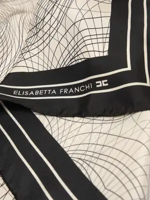 Elisabetta Franchi Printed Silk Scarf - Black