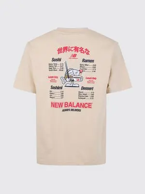 NEW BALANCE Printed Cotton T-shirt - Brown