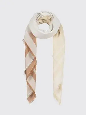 TWINSET Striped Viscose Scarf With Jacquard Logo