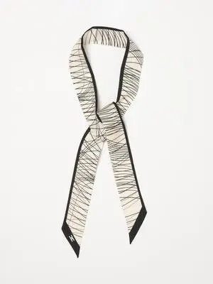Elisabetta Franchi Printed Silk Bandeau Foulard - Black