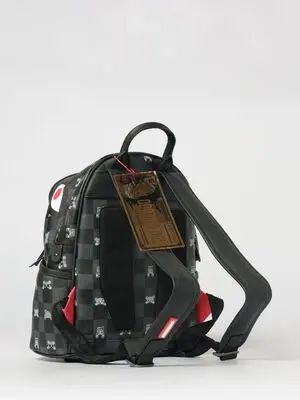 SPRAYGROUND Saffiano Coated Cotton Check Backpack With Printed Logo