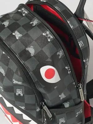 SPRAYGROUND Saffiano Coated Cotton Check Backpack With Printed Logo