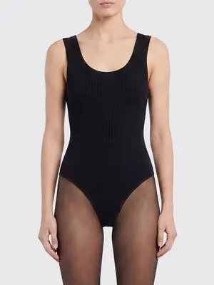 Alaïa Ribbed Viscose Bodysuit - Black