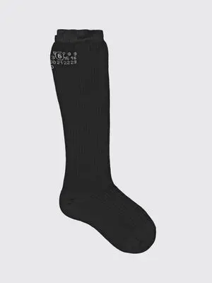 MAISON MARGIELA Cotton Blend Socks With Numbers Logo - Black