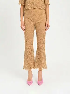 TWINSET Lace Cropped Trousers - Beige