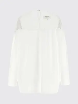 MAISON MARGIELA Cotton Jersey Long Sleeve T-shirt With Logo - White
