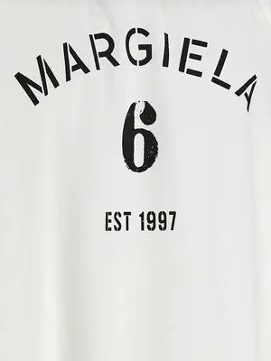 MAISON MARGIELA Cotton Jersey Long Sleeve T-shirt With Logo - White