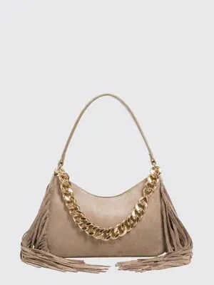 TWINSET Liliane Suede Fringed Bag - Sand