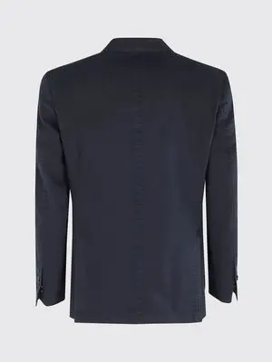 SANTANIELLO Cotton Single-breasted Blazer - Blue