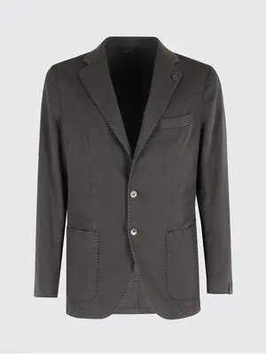 SANTANIELLO Cotton Single-breasted Blazer - Brown