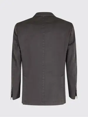 SANTANIELLO Cotton Single-breasted Blazer - Brown