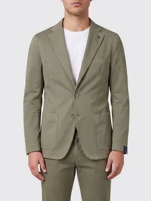SANTANIELLO Cotton Single-breasted Blazer - Green