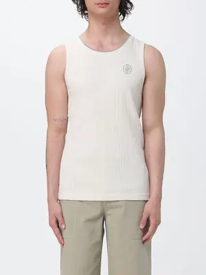 Drole De Monsieur Cotton Tank Top With Logo - White
