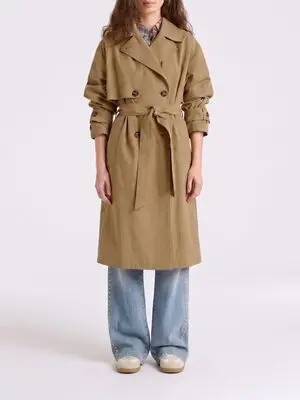 Momoni Double-breasted Cotton Blend Trench Coat - Brown