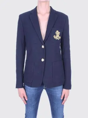 Ralph Lauren Single Breasted Cotton Blend Blazer - Blue