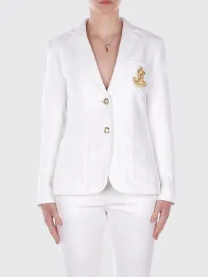 Ralph Lauren Single Breasted Cotton Blend Blazer - White