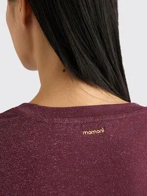 Momoni Short-sleeved T-shirt In Viscose And Lurex Blend - Violet