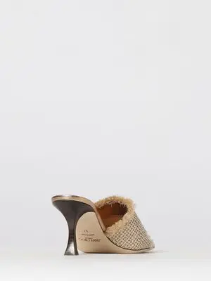 JIMMY CHOO Alexia Raffia Mules With Embroidered Logo
