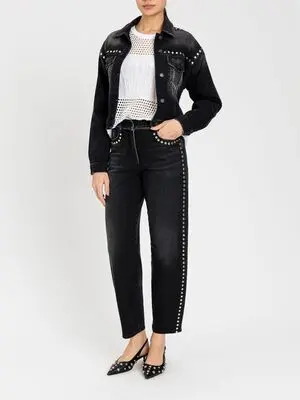 TWINSET Studded Cotton Denim Jacket