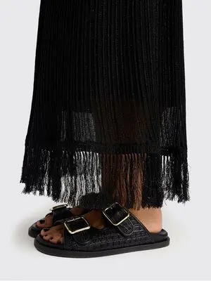 Momoni Viscose Blend Lurex Knit Maxi Skirt