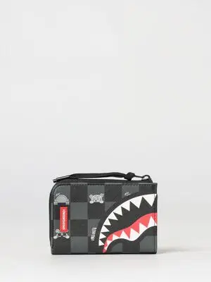 SPRAYGROUND Gray Peeking Character Check Wallet - Multicolor