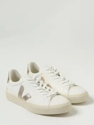 VEJA Campo Chromefree Leather Lace-up Sneakers With Contrast Logo - White