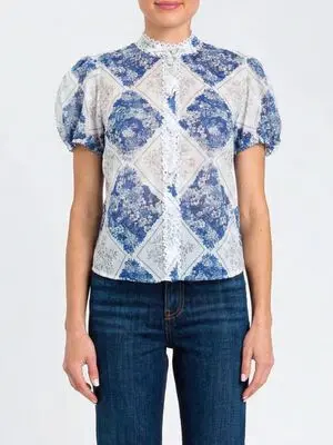 TWINSET Ramie Shirt With Floral Print - Blue