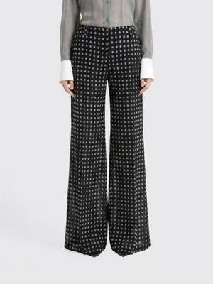 Ermanno Scervino Polka Dot Silk Flared Pants - White