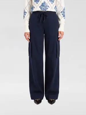 TWINSET Cotton And Linen Blend Cargo Trousers - Blue