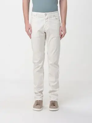 JACOB COHЁN Jacob Cohen Slim Fit Stretch Cotton Trousers Ivory