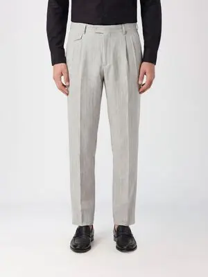 Dolce & Gabbana Tapered Pinstripe Tailored Linen Pants With Pleats - Striped
