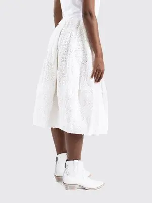 Comme Des Garçons Macramé Lace Midi Skirt - White
