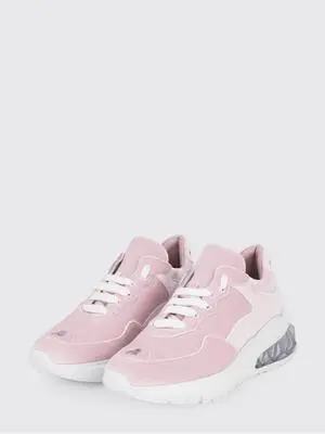 Philipp Plein Low-top Lace-up Sneakers In Leather And Suede With Contrasting Rear Logo - Fuchsia