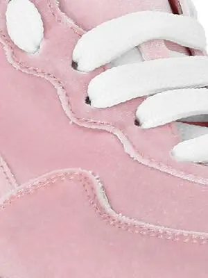 Philipp Plein Low-top Lace-up Sneakers In Leather And Suede With Contrasting Rear Logo - Fuchsia
