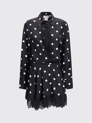 Sportmax Polka Dot Silk Wrap Dress