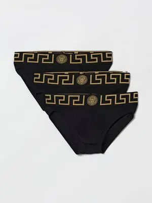 Versace Set Of 3 Stretch Cotton Briefs - Black