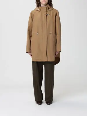 FAY Hooded Technical Cotton Parka - Camel