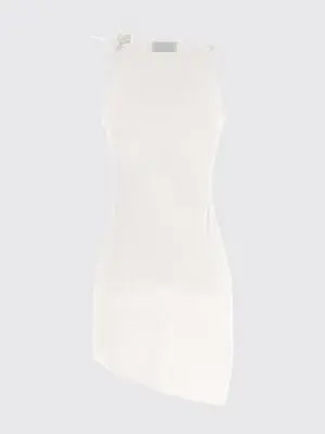 Coperni Asymmetrical Mini Dress With Embroidered Flower Appliqu