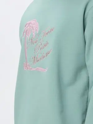 Drole De Monsieur Embroidered Logo Cotton Sweatshirt - Green