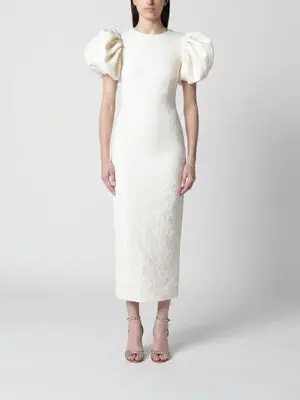ROTATE BY BIRGER CHRISTENSEN Mesh Midi Dress - White