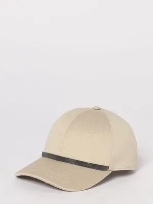 Brunello Cucinelli Cotton Twill Baseball Cap With Monile Embellishment - Beige