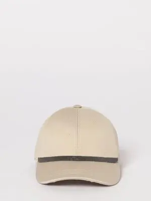 Brunello Cucinelli Cotton Twill Baseball Cap With Monile Embellishment - Beige